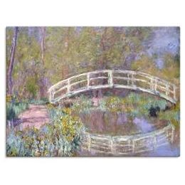 Leinwandbild Artland "Br&uuml;cke in Monets Garten", blau (farbe bild(er): blau), B:120cm H:90cm, Bilder, Leinwandbild, auf Holzrahmen gespannt