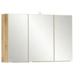 Spiegelschrank Welltime "Lienz", braun (wotaneiche), B:100cm H:64cm T:20cm, Holzwerkstoff, Schr&auml;nke, Spiegelschrank