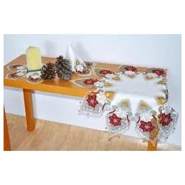 Tischdecke Stickereien Plauen "Kerzenschein" Gr. 1, bunt, &Oslash;:80cm, Polyester, Tischdecken, Tischdecke