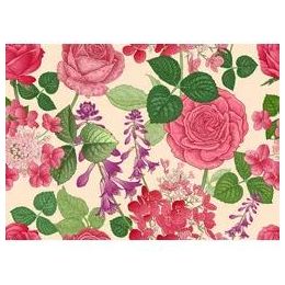Fototapete papermoon "BLUMEN ABSTRAKT-MUSTER DESIGN ROSEN BLUMEN DECOR RETRO", bunt, B:3m L:2,23m, Vlies, Tapeten