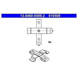 ATE Zubeh&ouml;rsatz, Scheibenbremsbelag 13.0460-0509.2 vorne rechts links f&uuml;r PORSCHE VAG 97035195901 7P0698269