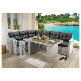 Gartenlounge-Set Destiny "RIVIERA", wei&szlig; (vintage wei&szlig;), B:300cm T:256cm, Obermaterial: 100% Polyester. F&uuml;llung: 100% Polyurethan, Sitzm&ouml;bel-Sets, Aluminium, Polyrattan