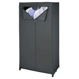 Stoffschrank Wenko "Modell Deep Black", schwarz, B:75cm H:150cm T:50cm, Kunststoff, Stahl, Schr&auml;nke, mit Kleiderstange & Rei&szlig;verschluss, stabiles Metallgestell, abwaschbar