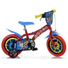 Kinderfahrrad DINO BIKES "12" Paw Patrol stabiler Stahl-Rahmen, St&uuml;tzr&auml;der, kindgerecht" Gr. 22, rot, Fahrr&auml;der, Kinder, 22cm, 12 Zoll (30,48cm), mit St&uuml;tzr&auml;dern und Frontschild