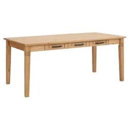 Esstisch OTTO HOME "Anabel, Schubk&auml;sten mit schwarzen Metallgriffen", beige (natur, natur), B:180cm H:75cm T:90cm, Tische, Esstisch, Buffet aus massiver Kiefer, FSC, mit Schiebet&uuml;ren, B/H 186/190 cm