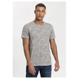 T-Shirt Bruno Banani, Herren, Gr. 3XL (64/66), grau (grau, meliert), Single Jersey, Obermaterial: 60% Baumwolle, 40% Polyester, meliert, slim fit, Rundhals, Shirts T-Shirt, Kurzarm, Slim Fit, unifarben, Rundhalsausschnitt