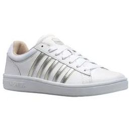 Sneaker K-Swiss "Court Winston W", Damen, Gr. 39, silber (wei&szlig;, silbergoldfarben), Leder, Schuhe Sneaker