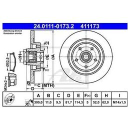 ATE Bremsensatz-Vorderachse SG00000D33 Bremsensatz, Scheibenbremse vorne hinten rechts links bel&uuml;ftet 300mm f&uuml;r RENAULT 402022291R 410607585R 40206681