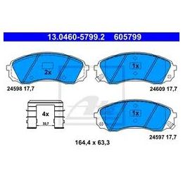ATE Bremsensatz-Hinterachse SG00000D4Q Bremsensatz, Scheibenbremse vorne hinten rechts links bel&uuml;ftet 300mm f&uuml;r HYUNDAI KIA 51712-4D200 58101-4DE00 58