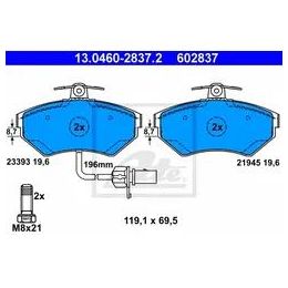 ATE Bremsensatz-Vorn und hinten SG00000DX2 Bremsensatz, Scheibenbremse vorne rechts links bel&uuml;ftet 245mm f&uuml;r SKODA SEAT VAG JZW698151G 1J0698451C 8E06