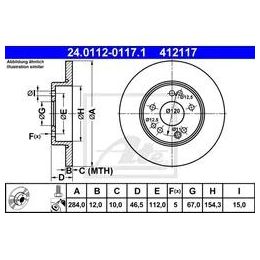ATE Bremsensatz-Vorn und hinten SG00000D6I Bremsensatz, Scheibenbremse vorne rechts links voll 284mm f&uuml;r MERCEDES-BENZ CHRYSLER A2034230112 1244230512