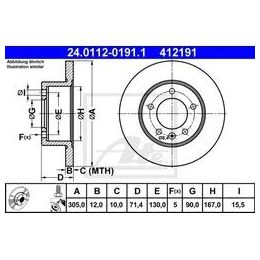 ATE Bremsensatz-Vorn und hinten SG00000DQL Bremsensatz, Scheibenbremse vorne rechts links bel&uuml;ftet 302mm f&uuml;r RENAULT VAUXHALL NISSAN OPEL 410602889R 4