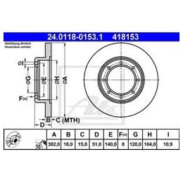 ATE Bremsensatz-Vorn und hinten SG00000DP2 Bremsensatz, Scheibenbremse vorne rechts links bel&uuml;ftet 302mm f&uuml;r RENAULT VAUXHALL NISSAN OPEL 410602889R 4