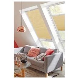 Dachfensterplissee SUNLINES "StartUp Style Honeycomb TL", gelb (zartgelb, wei&szlig;), B:77,6cm H:136,1cm, Obermaterial: 100% Polyester, Plissees, mit F&uuml;hrungsschienen