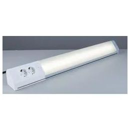Heitronic Lichtleiste "Bonn", silber (silberfarben), 1, H: 8,5cm, 1 Stk., Leuchten, K&uuml;chenlampe,K&uuml;chenbeleuchtung,+ zwei Steckdosen, integrierter Schalter
