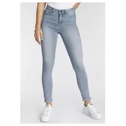 Skinny-fit-Jeans Arizona "Ultra Soft", Damen, Gr. 34, N-Gr, blau (bleached), Denim/Jeans, Obermaterial: 61% Baumwolle, 25% Polyester, 11% Viskose, 3% Elasthan, Basic, skinny fit lang, Jeans, hohe Leibh&ouml;he, lang, aus Baumwolle, Polyester und Elasthan