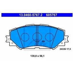 ATE Bremsen-Set VA + HA SIZW2N95D9 Bremsensatz, Scheibenbremse vorne hinten rechts links bel&uuml;ftet 259mm f&uuml;r LEXUS TOYOTA SUBARU 04465-12610 42431-1226