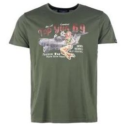 T-Shirt Top Gun "TG20213026", Damen, Gr. 50M, gr&uuml;n (oliv), Obermaterial: 100% Baumwolle, Shirts T-Shirt