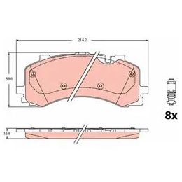 TRW Bremsbelagsatz, Scheibenbremse GDB2235 vorne rechts links f&uuml;r VW AUDI 4M0698151AH 4N0698151K 4N0698231
