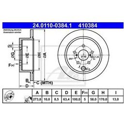 ATE Bremsensatz-Vorderachse SG00000D3J Bremsensatz, Scheibenbremse vorne hinten rechts links bel&uuml;ftet 273mm f&uuml;r SUBARU 26296FE020 26296AE160 26296FE00