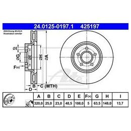 ATE Bremsensatz-Vorn und hinten SG00000DWE Bremsensatz, Scheibenbremse vorne rechts links bel&uuml;ftet 320mm f&uuml;r GENERAL MOTORS MAZDA VAUXHALL SAAB FORD V
