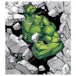 Vliestapete Komar "Digitaldruck Vlies - Hulk Breaker - Gr&ouml;&szlig;e 250 x 280 cm", gr&uuml;n (gr&uuml;n, schwarz, wei&szlig;), B:250m L:280m, Vlies, Tapeten, Kinderzimmer