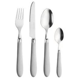 Pinti Inox Besteck-Set PINTINOX "Daisy 0", wei&szlig; (wei&szlig;, edelstahlfarben), 24 Stk., Edelstahl 18/0, Kunststoff, Essbesteck-Sets, mit farbigem Kunststoffgriff