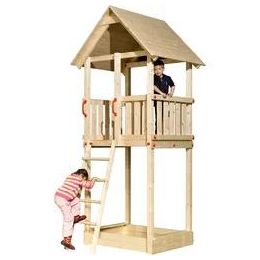 Spielturm Weka "Tabaluga Drachenturm mit Satteldach", beige (natur), Spielt&uuml;rme, KinderB:150cm H:331cm T:165cm, Holzwerkstoff, BxTxH: 150x165x331 cm, B:150cm H:331cm T:165cm