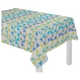 Tischdecke WIRTH "BERLARE" Gr. 4, blau (blau, gr&uuml;n), B:130cm L:190cm, Baumwolle, Polyester, Tischdecken, Tischdecke
