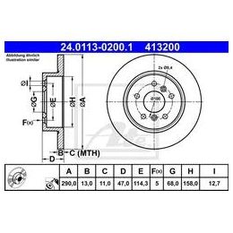 ATE Bremsensatz-Vorn und hinten SG00000DXE Bremsensatz, Scheibenbremse vorne rechts links bel&uuml;ftet 290mm f&uuml;r RENAULT NISSAN D4060-4CA0A D1060-4CA0A D4
