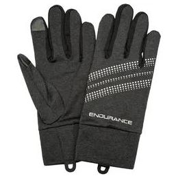 Laufhandschuhe Endurance "New South Wales", Damen, Gr. XS, schwarz (schwarz, meliert), 92% Polyester, 8% Elasthan, mehrfarbig, Handschuhe, mit Reflektoren
