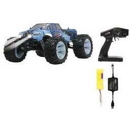 RC-Monstertruck Jamara "Tiger Ice Monstertruck 4WD", blau (blau, schwarz), Fernlenkfahrzeuge, KinderB:33,5cm H:20,5cm, 1:10, 2,4 GHz, mit LED, B:33,5cm H:20,5cm