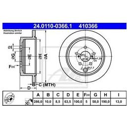 ATE Bremsensatz-Vorderachse SG00000CWF Bremsensatz, Scheibenbremse vorne hinten rechts links bel&uuml;ftet 286mm f&uuml;r SUBARU 26296FE020 26296FE000 26296AE16