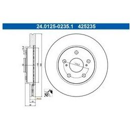 ATE Bremsscheibe 24.0125-0235.1 vorne rechts links bel&uuml;ftet 282mm f&uuml;r SUZUKI TOYOTA T4351-20239 43512-02390