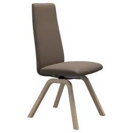 Polsterstuhl stressless "Laurel", braun (mole batick, eiche natur), B:49cm H:105cm T:60cm, Leder BATICK: BATICK ist ein leicht korrigiertes, durchgef&auml;rbtes und genarbtes M&ouml;belleder, bei dem die meisten Unebenheiten und Spuren in der Regel entfernt wurden., St&uuml;hle, Polsterstuhl, High Back, Gr&ouml;&szlig;e M, mit schr&auml;ggestellten Beinen in Eiche natur