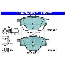 ATE Bremsensatz-Vorn und hinten SG00000D9R Bremsensatz, Scheibenbremse vorne rechts links bel&uuml;ftet 266mm f&uuml;r PEUGEOT CITRO&Euml;N TOYOTA VAUXHALL OPEL DS S
