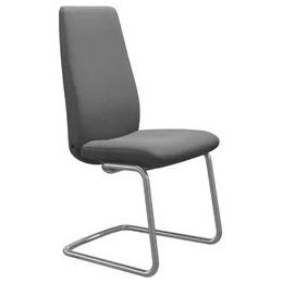 Polsterstuhl stressless "Laurel", grau (dunkelgrau dinamica, schwarz matt), B:53cm H:105cm T:60cm, Microfaser DINAMICA (88% Polyester, 12% Polyurethan), St&uuml;hle, Polsterstuhl, High Back, Gr&ouml;&szlig;e L, mit Beinen aus Stahl in Schwarz matt