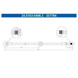 ATE Bremsschlauch 24.5103-0406.3 vorne rechts links f&uuml;r BMW 34321165587 34326766966