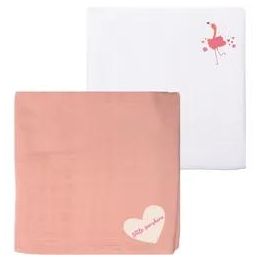 Spucktuch Liliput "Flamingo", Baby, rosa (wei&szlig;, rosa), 70% Bambus-Viskose, 30% Baumwolle, Schnuffelt&uuml;cher, mit s&uuml;&szlig;em Motiv