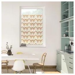 Fensterfolie LICHTBLICK ORIGINAL "Fensterfolie selbstklebend, Sichtschutz, Boho Zig Zag - Gelb", gelb, B:100cm L:130cm, Polyvinylchlorid (PVC), Fensterfolien