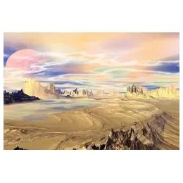 Fototapete papermoon "PLANETEN-FUTURISTISCH WELTRAUM MOND GALAXIE UNIVERSUM", bunt, B:2,5m L:1,86m, Vlies, Tapeten