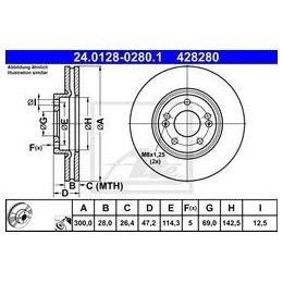ATE Bremsensatz-Vorn und hinten SG00000DKX Bremsensatz, Scheibenbremse vorne rechts links bel&uuml;ftet 300mm f&uuml;r HYUNDAI KIA 58101-2SA50 58101-D7A50 58101