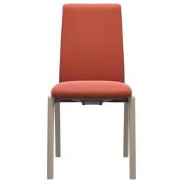 Polsterstuhl stressless "Laurel", beige (henna batick, eiche gekalkt), B:57cm H:92cm T:59cm, Leder BATICK: BATICK ist ein leicht korrigiertes, durchgef&auml;rbtes und genarbtes M&ouml;belleder, bei dem die meisten Unebenheiten und Spuren in der Regel entfernt wurden., St&uuml;hle, Polsterstuhl, Low Back, Gr&ouml;&szlig;e M, mit abgerundeten Beinen in Eiche gekalkt