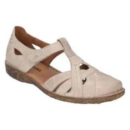 Klettschuh Josef Seibel "ROSALIE 29", Herren, Gr. 43, beige (creme), Leder, Schuhe Klettschuh, Spangenschuh, Sandale, Komfortschuh mit modischer T-Spange