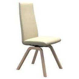 Polsterstuhl stressless "Laurel", beige (vanilla paloma, eiche natur), B:49cm H:105cm T:60cm, Leder PALOMA: PALOMA ist ein durchgef&auml;rbtes Semianilin-M&ouml;belleder mit nat&uuml;rlicher Narbung., St&uuml;hle, Polsterstuhl, High Back, Gr&ouml;&szlig;e M, mit schr&auml;ggestellten Beinen in Eiche natur