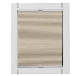 Wabenplissee SUNLINES "One Size Style Honeycomb VD", beige (beige, grau, grau), B:120cm H:130cm, Obermaterial: 85% Polyester, 15% sonstige Fasern, Plissees, Zubeh&ouml;rfarbe grau, zum Klemmen