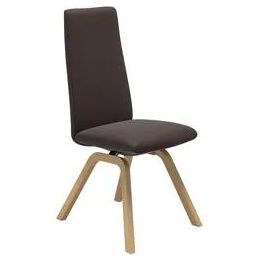 Polsterstuhl stressless "Laurel", braun (chocolate paloma, eiche natur), B:49cm H:105cm T:60cm, Leder PALOMA: PALOMA ist ein durchgef&auml;rbtes Semianilin-M&ouml;belleder mit nat&uuml;rlicher Narbung., St&uuml;hle, Polsterstuhl, High Back, Gr&ouml;&szlig;e M, mit schr&auml;ggestellten Beinen in Eiche natur