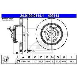 ATE Bremsensatz-Vorn und hinten SG00000DBA Bremsensatz, Scheibenbremse vorne rechts links bel&uuml;ftet 278mm f&uuml;r MERCEDES-BENZ CHRYSLER A2034230112 129421