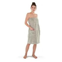 M&ouml;ve Sarong M&Ouml;VE "Eden, ideal f&uuml;r Sauna & Spa, Hotelbademantel", beige (natur), L:85cm, Walkfrottier, Hausm&auml;ntel, Sarong, im Karo-Design