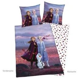 Herding Kinderbettw&auml;sche DISNEY "Disney ́s Eisk&ouml;nigin", bunt, B/L: 135cm x 200cm, 1 Stk., 1 Stk., Renforc&eacute;, B/L: 80cm x 80cm, Renforc&eacute;, Obermaterial: 100% Baumwolle, Bettw&auml;sche, mit tollem Anna und Elsa Motiv